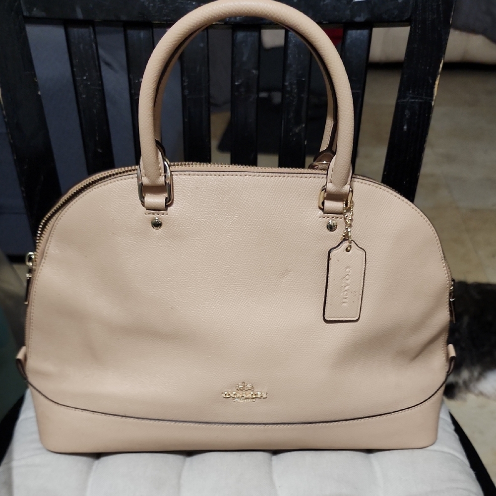 Coach Tan Leather Satchel Dome Shape No Crossbody Str… - Gem